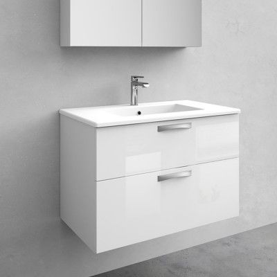 Kommod Med Tvättställ Noro City Vit Blank 800 Mm - Byggerom